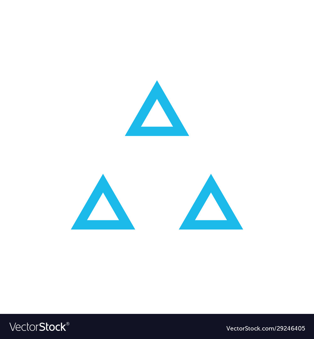 Geometrical triangle or arrow in three parts logo Vector Image