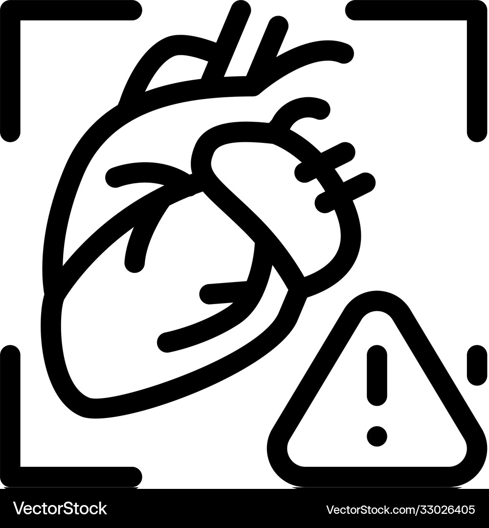 Heart research icon outline Royalty Free Vector Image