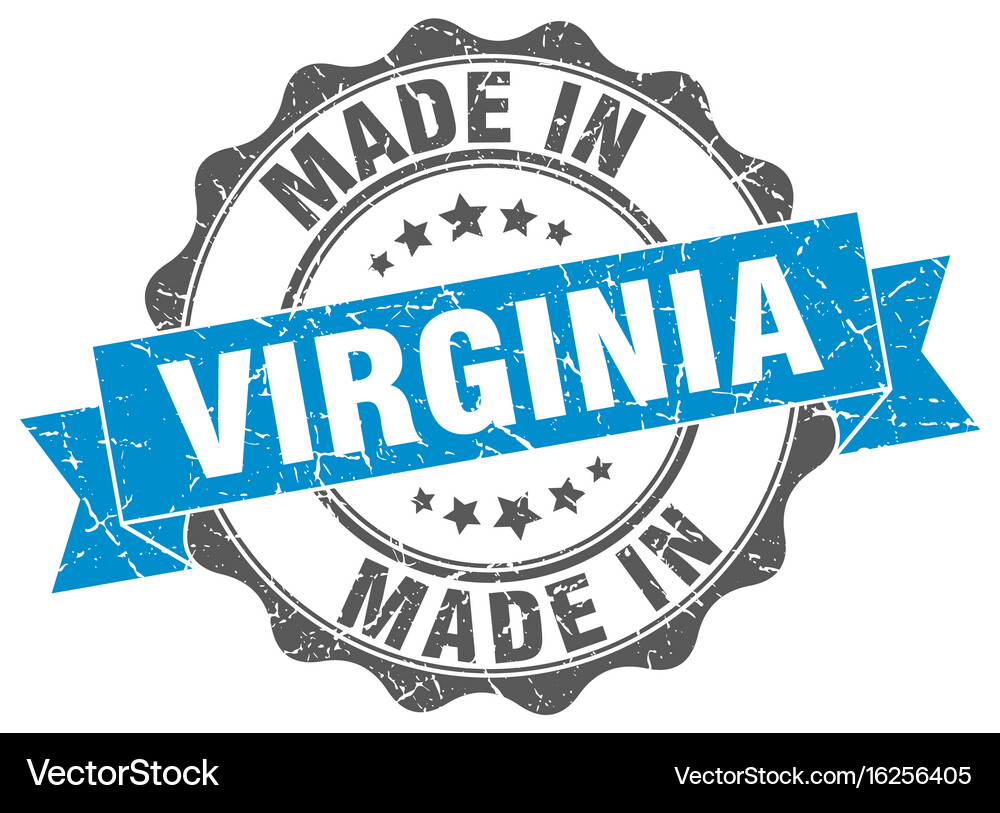 Made in virginia round seal Royalty Free Vector Image