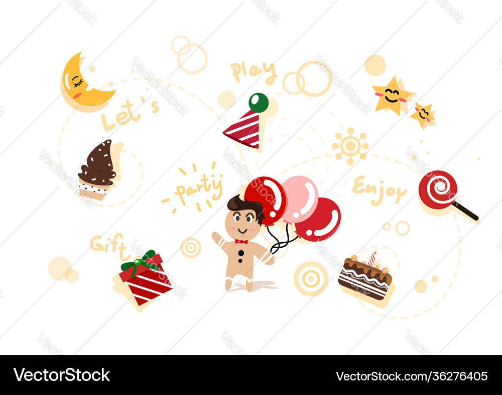 Man story collection celebration party Royalty Free Vector