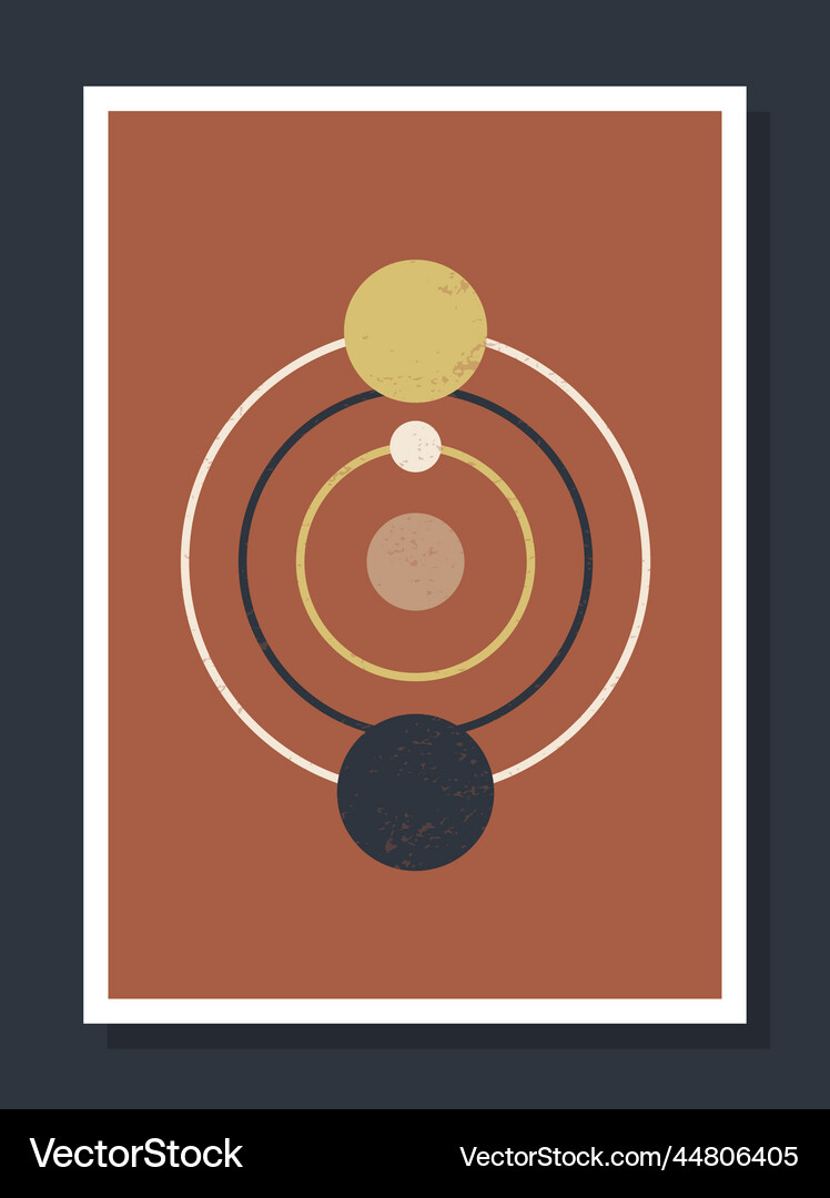 Minimalistic geometric art wall poster minimal Vector Image