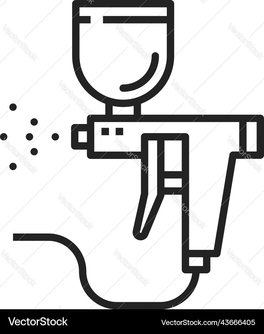 Paint sprayer thin line icon car tuning service Vector Image