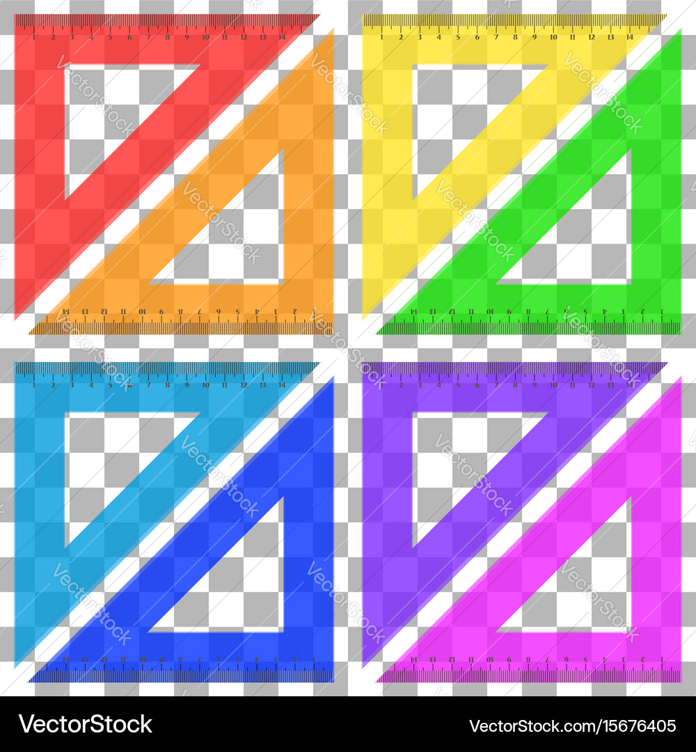 Ruler triangle plastic transparent Royalty Free Vector Image