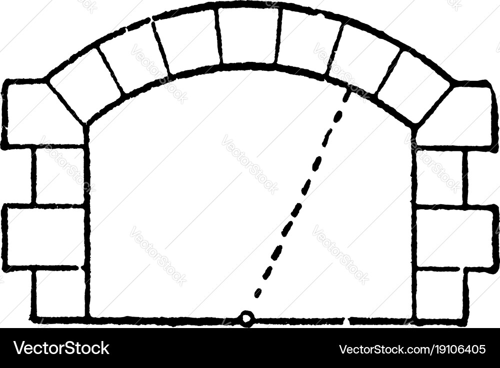 Segmental arch element vintage engraving Vector Image