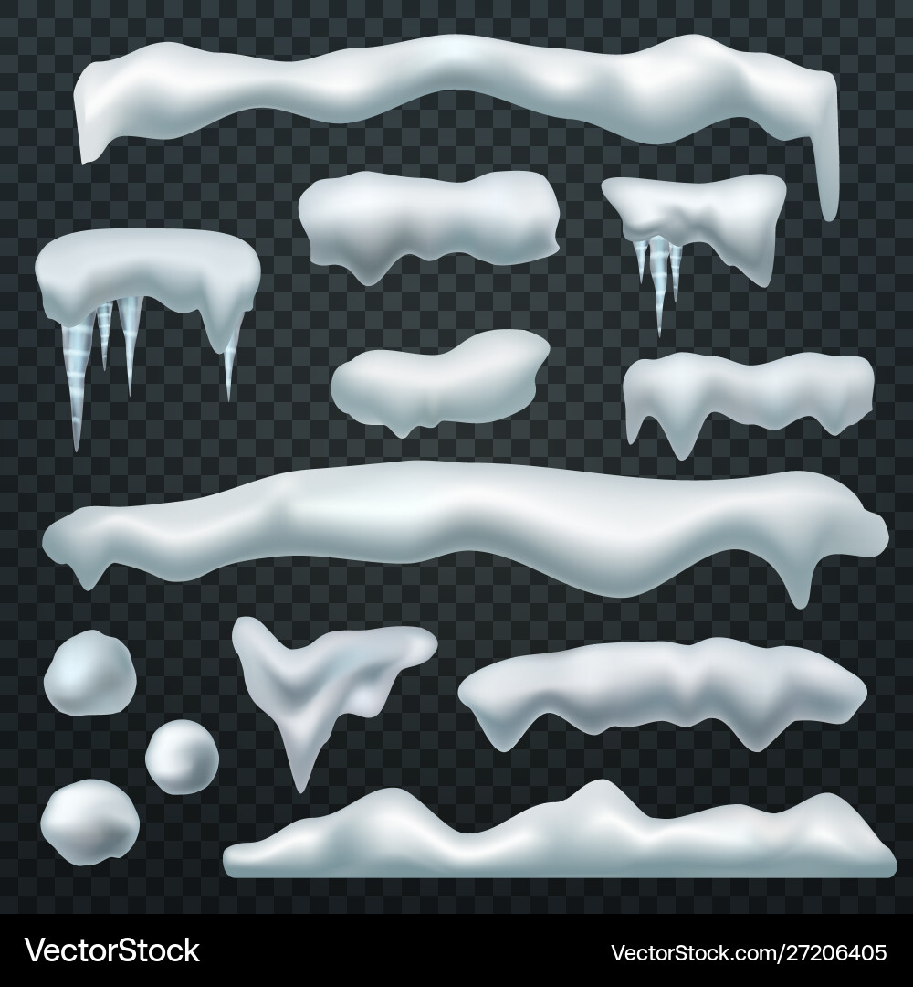 Snow caps ice cap with shadow snowdrifts Vector Image
