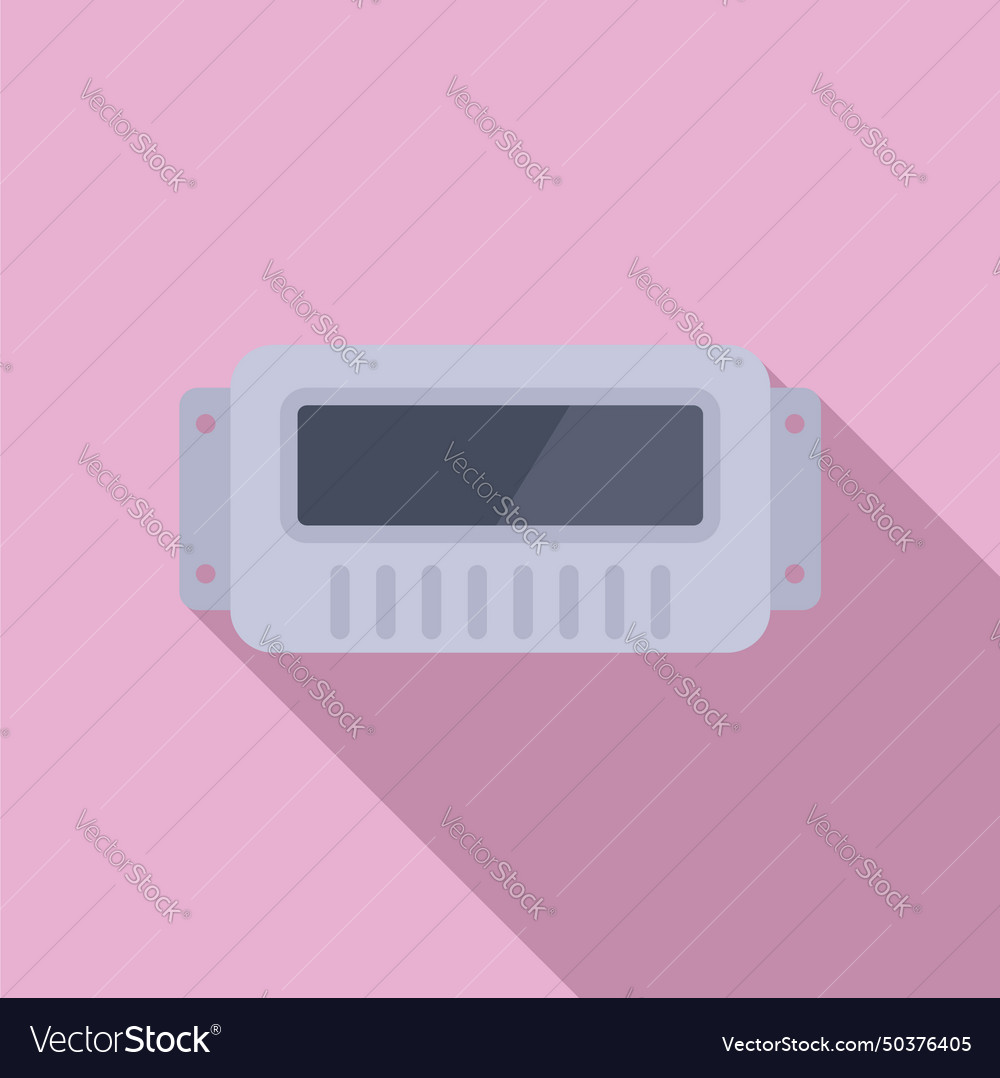 Solar panel controller icon flat power Royalty Free Vector