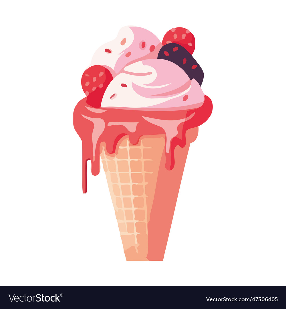 Sweet Summer Treat Gourmet Ice Cream Cone Vector Image