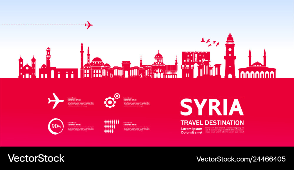Syria travel destination Royalty Free Vector Image