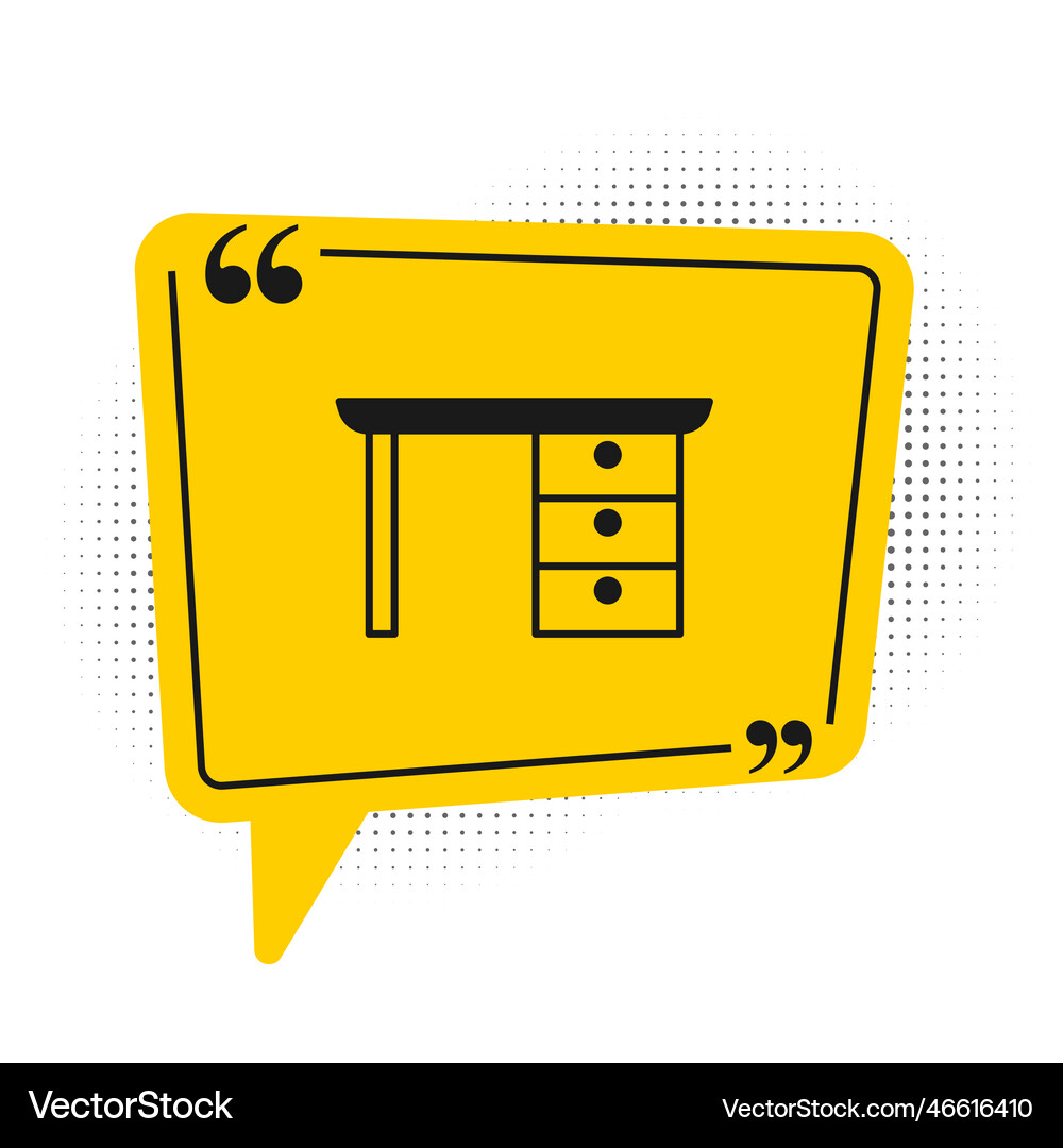 Black office desk icon isolated on white Vector Image