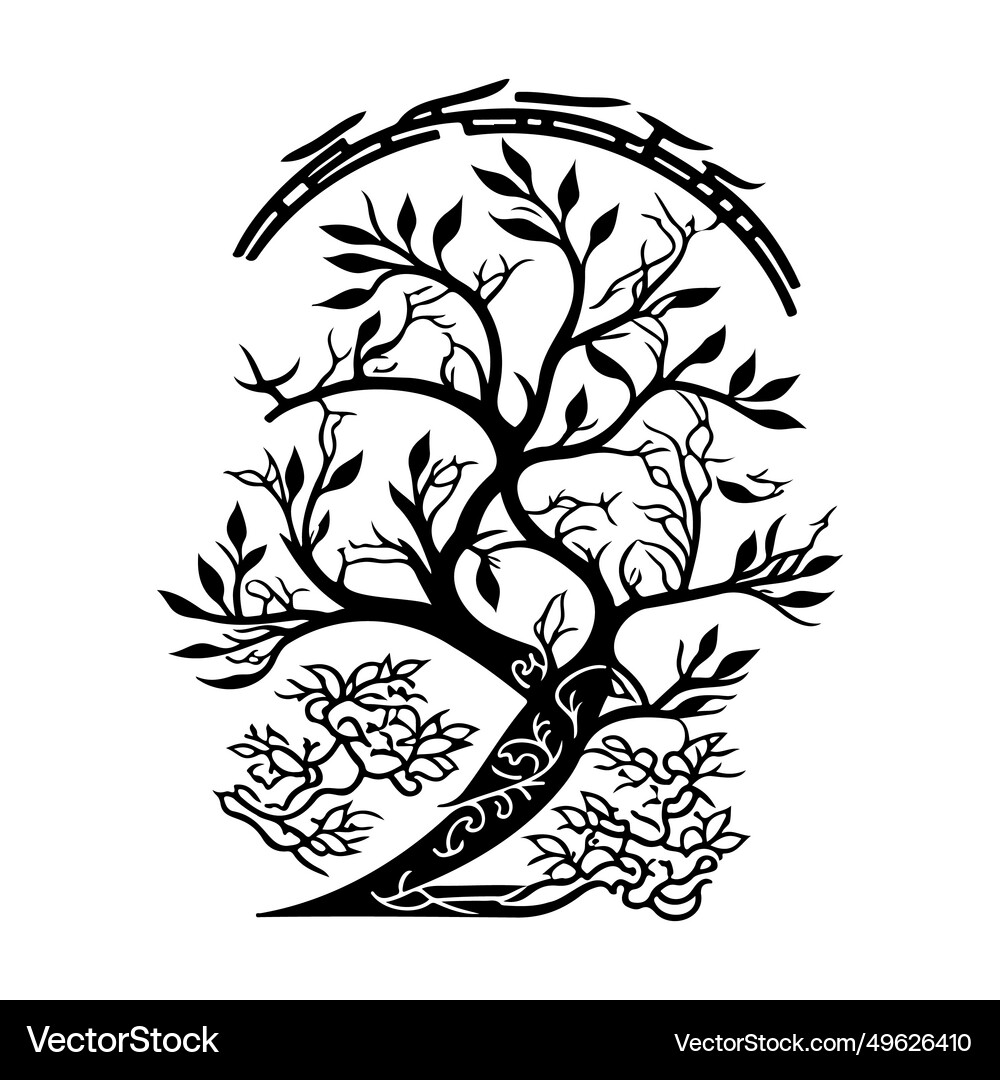 Chinese asian ornament design element black Vector Image
