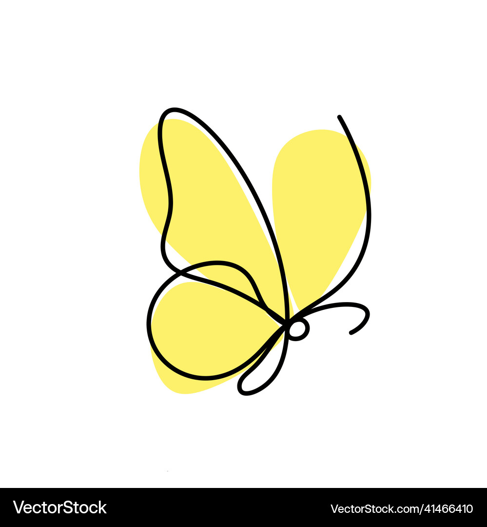 Color butterfly as line drawing isolated Vector Image