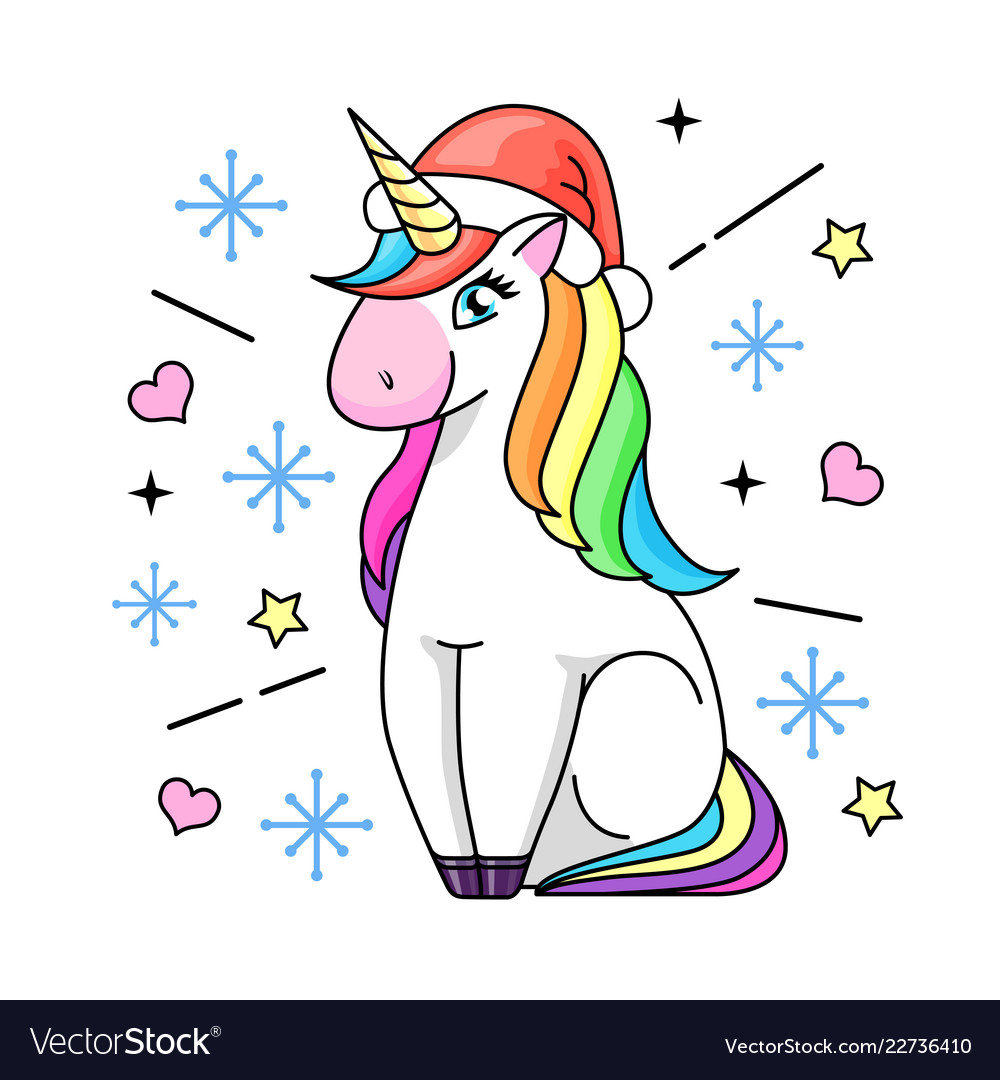 Fantasy animal horse unicorn Royalty Free Vector Image