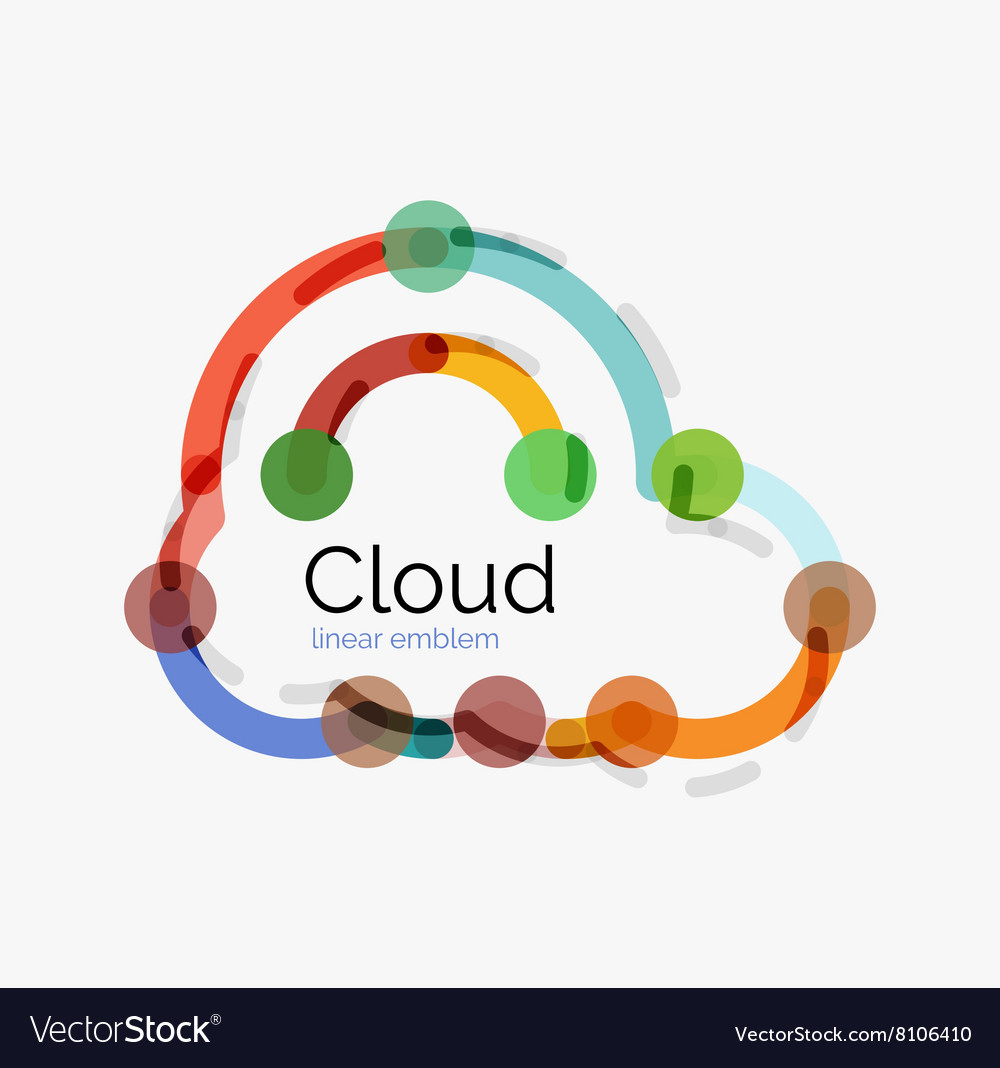 Flat design cloud icon background Royalty Free Vector Image