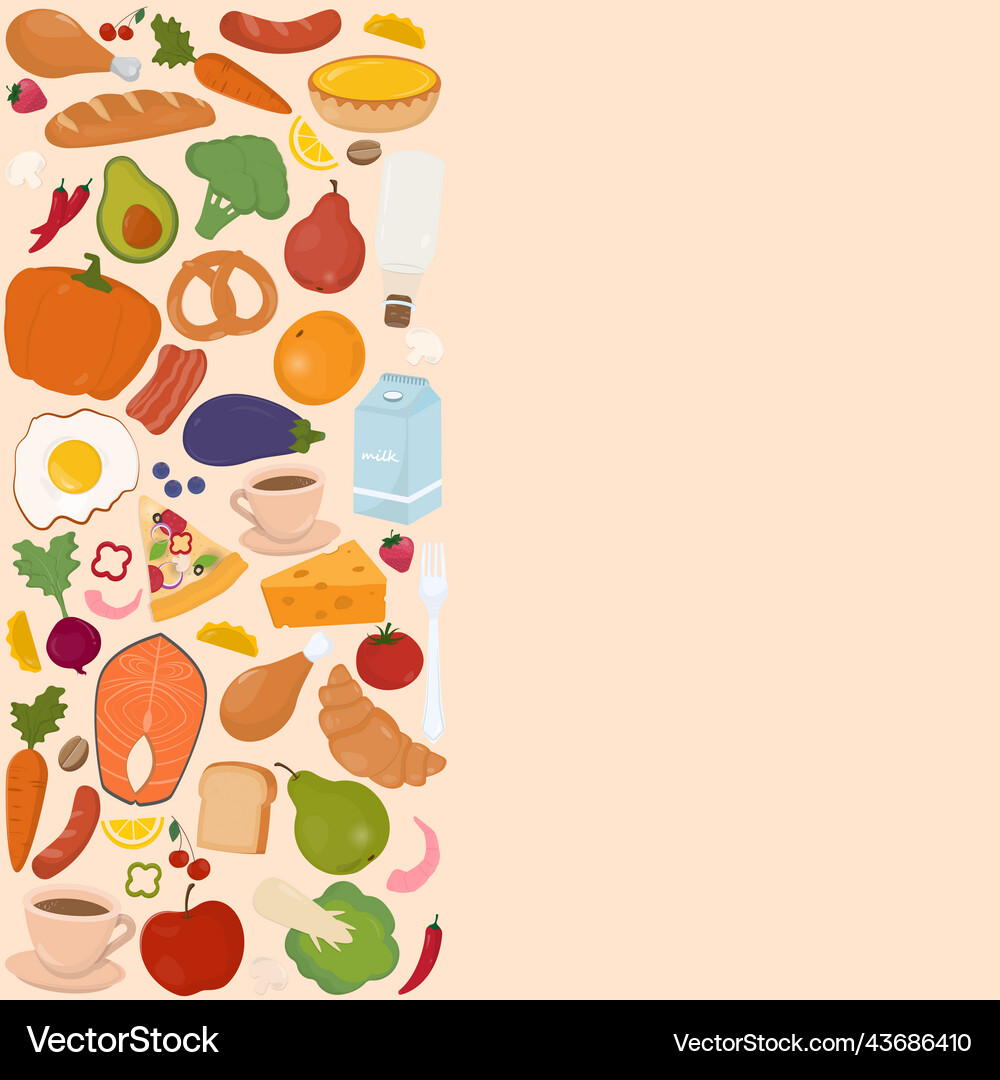Food and beverage background with copy space Vector Image