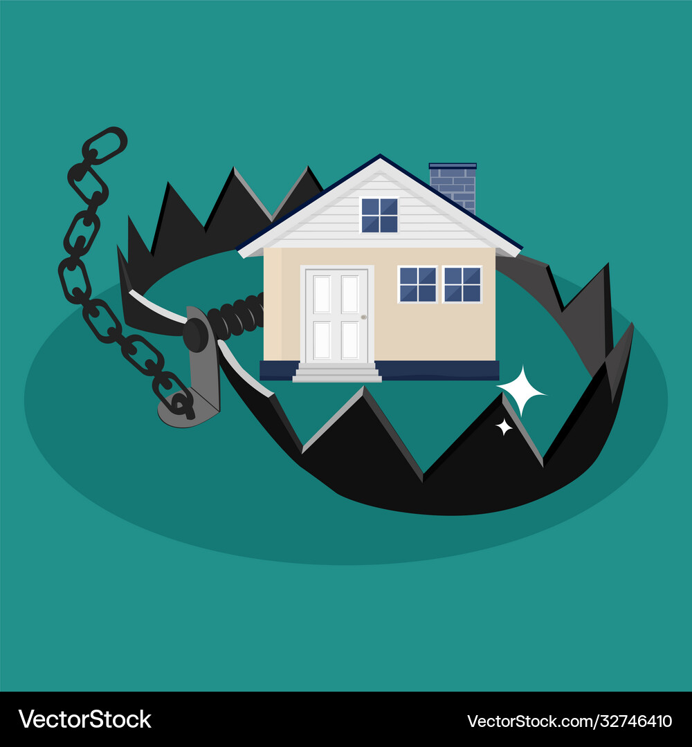 House and traps concept dangerous Royalty Free Vector Image