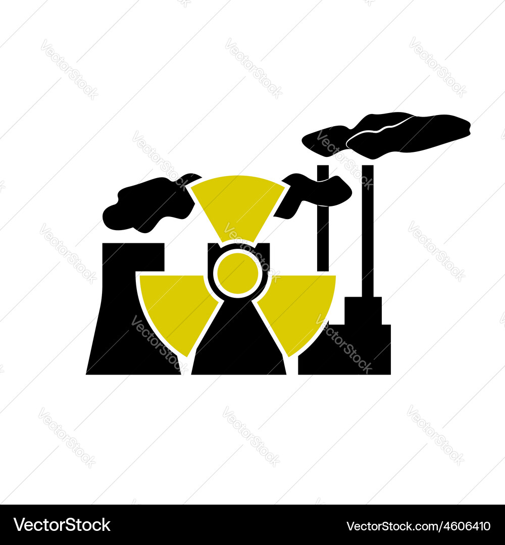 Nuclear station and radioactive sign Royalty Free Vector