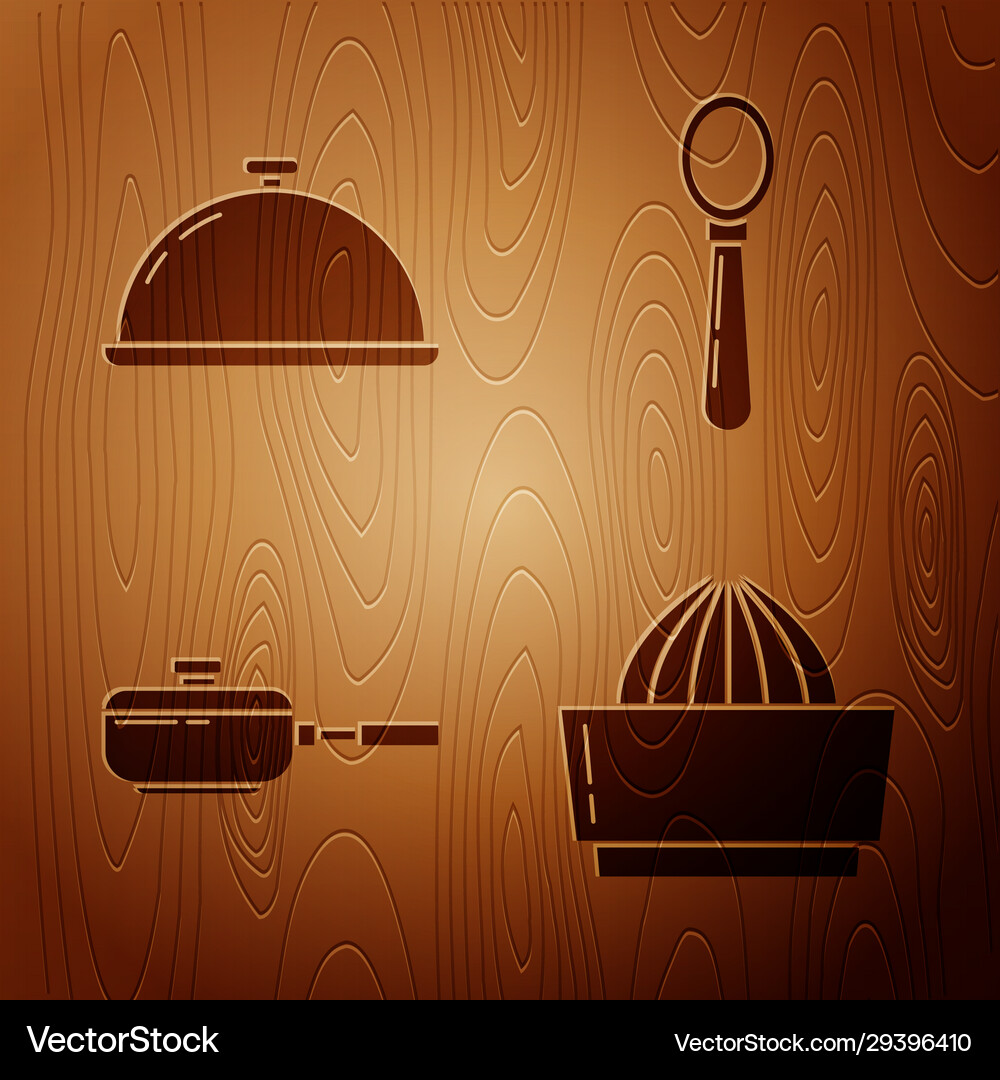 Set citrus fruit juicer covered with a tray Vector Image