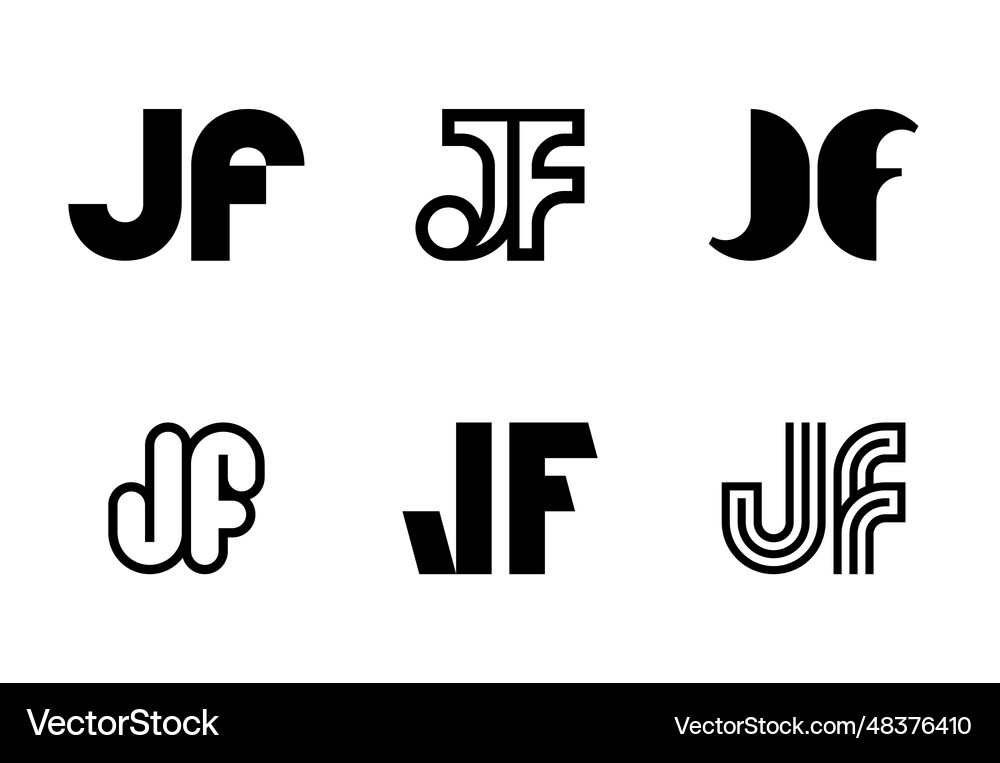 Set of letter jf logos Royalty Free Vector Image