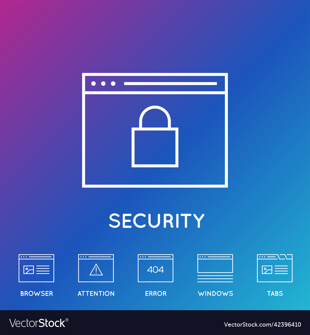 Set Of Minimal Browser Developing App And Coding Vector Image