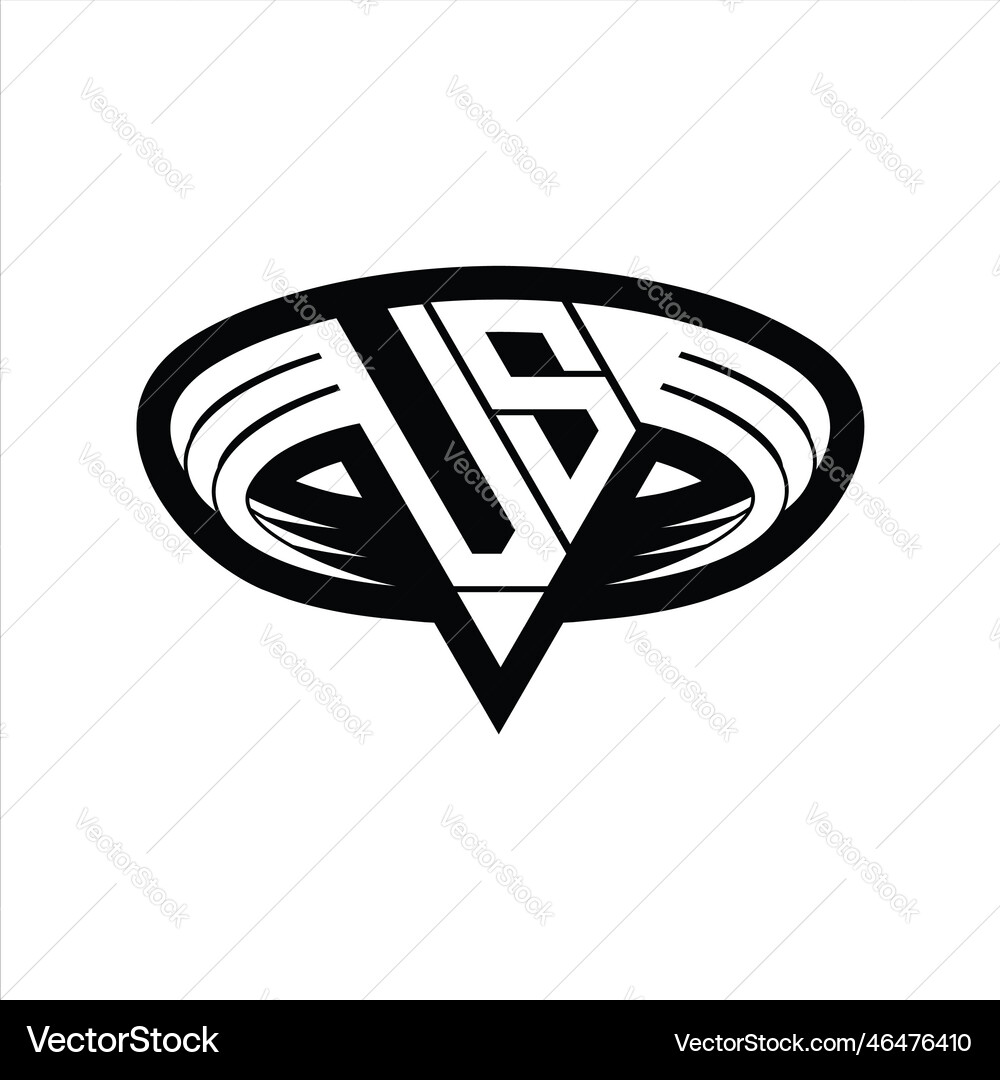 Vs logo monogram with triangle shape slice Vector Image