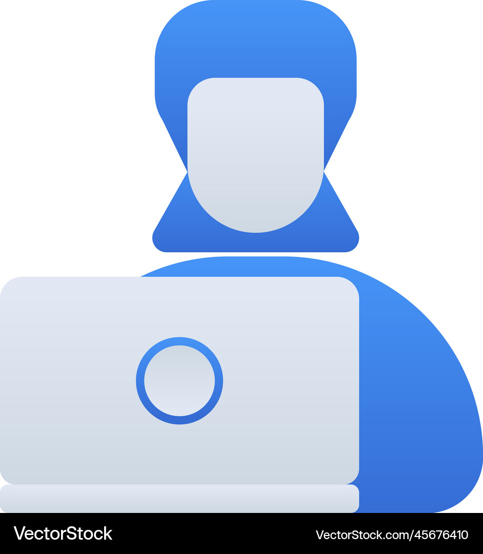 Working business people icon with blue duotone Vector Image