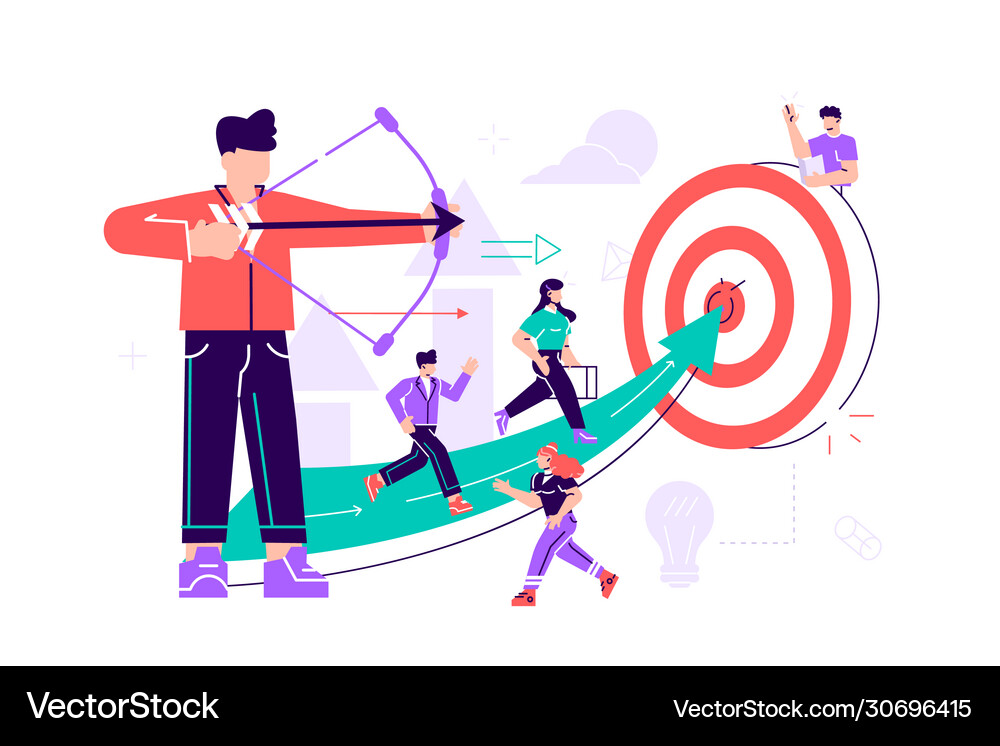 A businessman archer aiming at target Royalty Free Vector