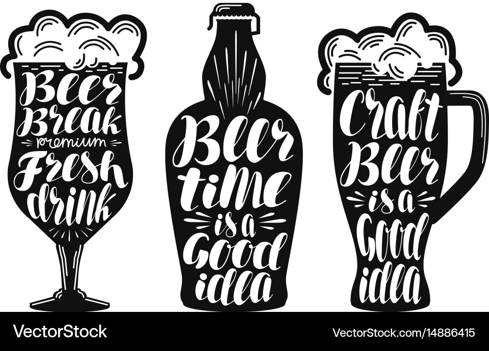 Beer ale lager label set alcoholic beverage Vector Image