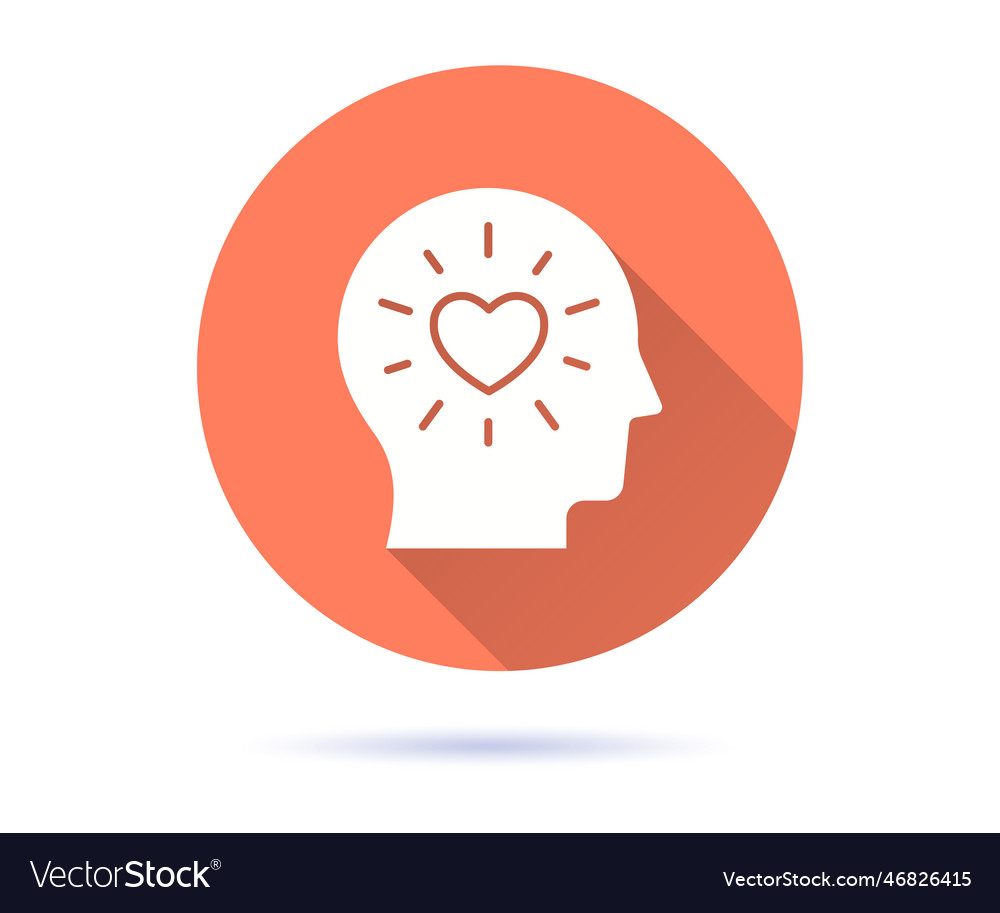 Empathy icon with long shadow for graphic and web Vector Image