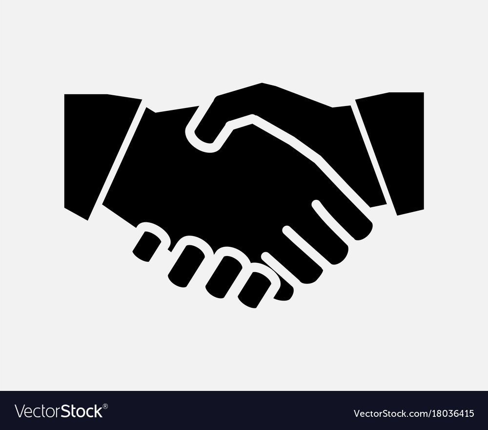 Handshake solid icon Royalty Free Vector Image