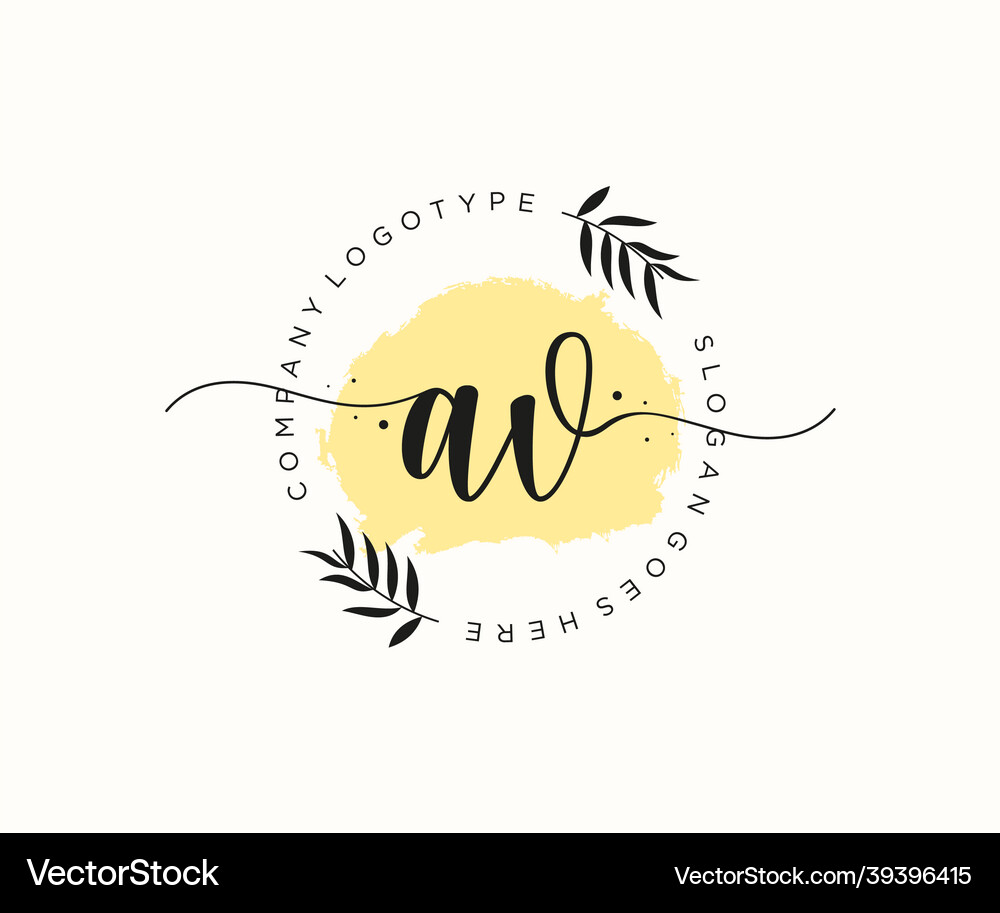Initial av feminine logo beauty monogram Vector Image