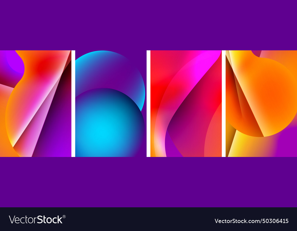 Liquid abstract shapes with gradient colors Vector Image