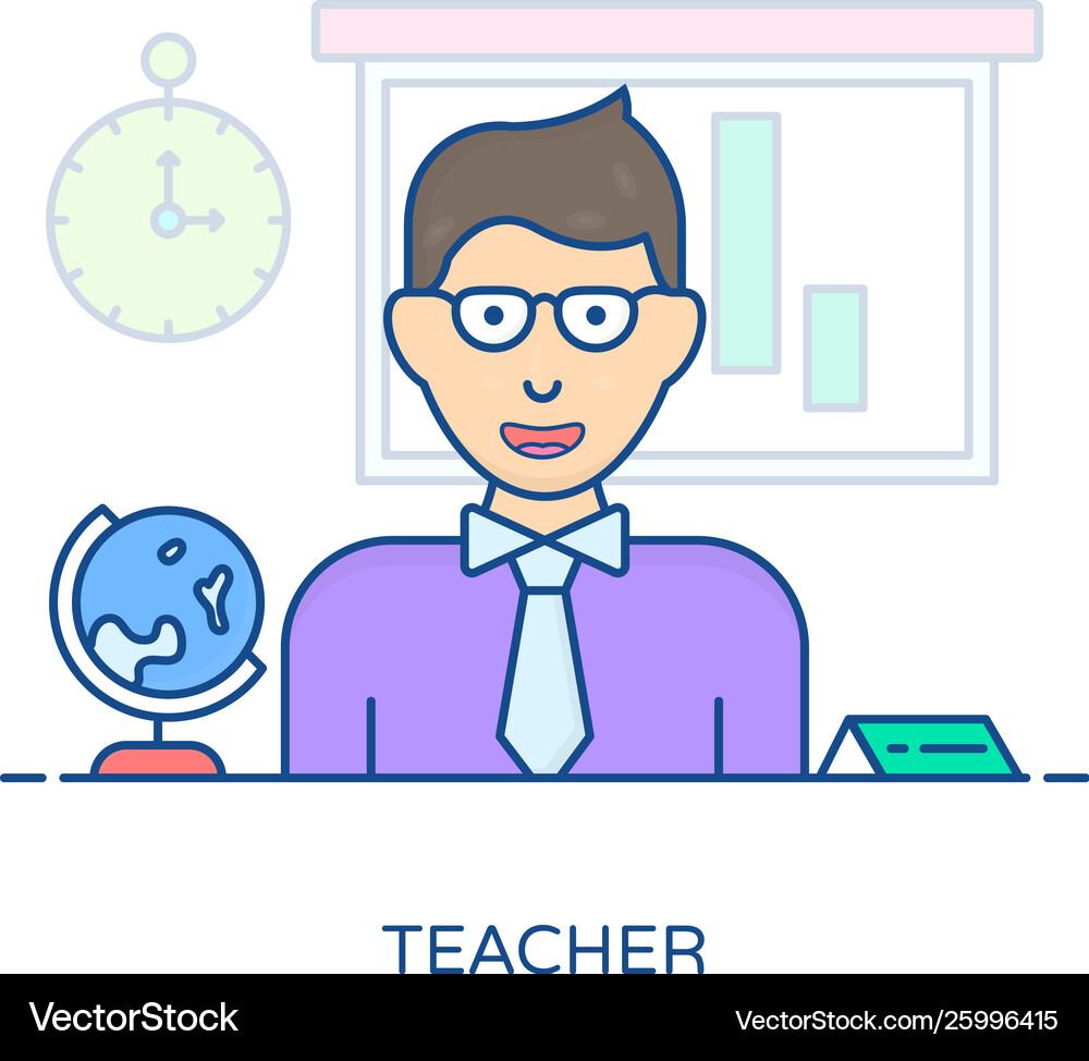Male teacher avatar Royalty Free Vector Image - VectorStock