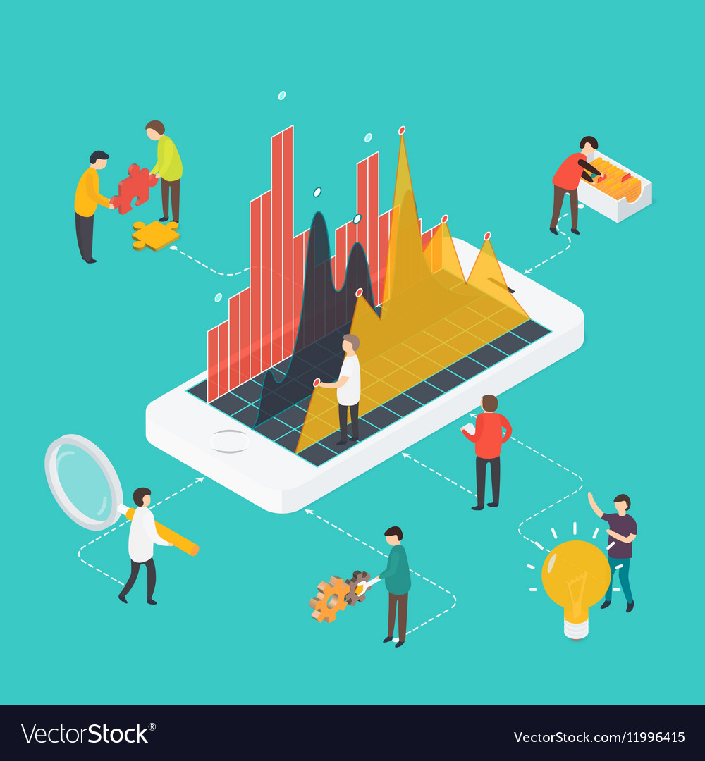 Marketing concept with infographic teamwork Vector Image
