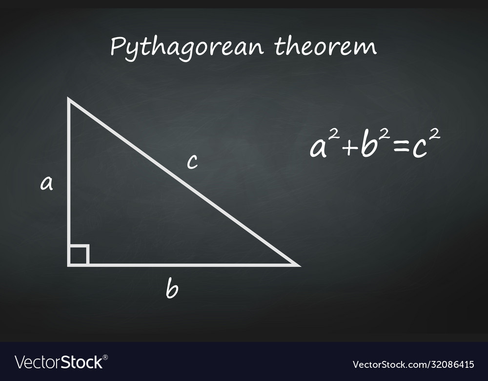 Pythagoras theorem on chalkboard template for Vector Image
