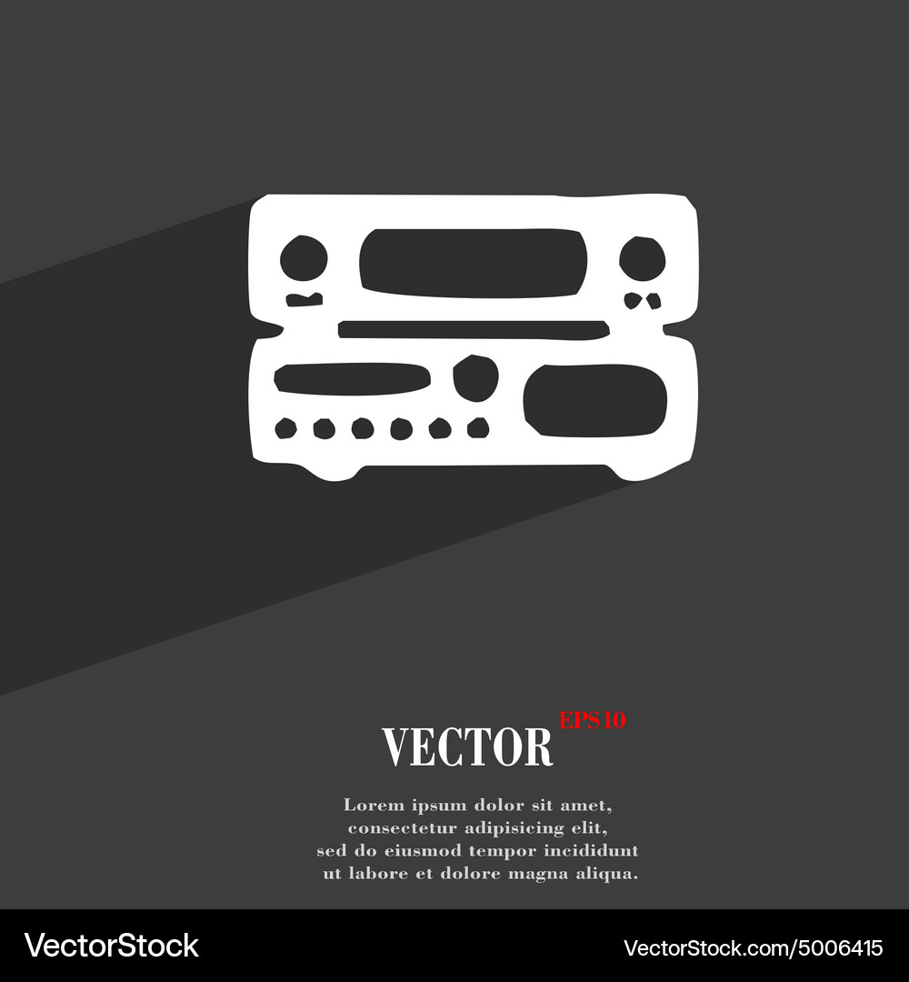 Radio receiver amplifier icon symbol flat modern Vector Image
