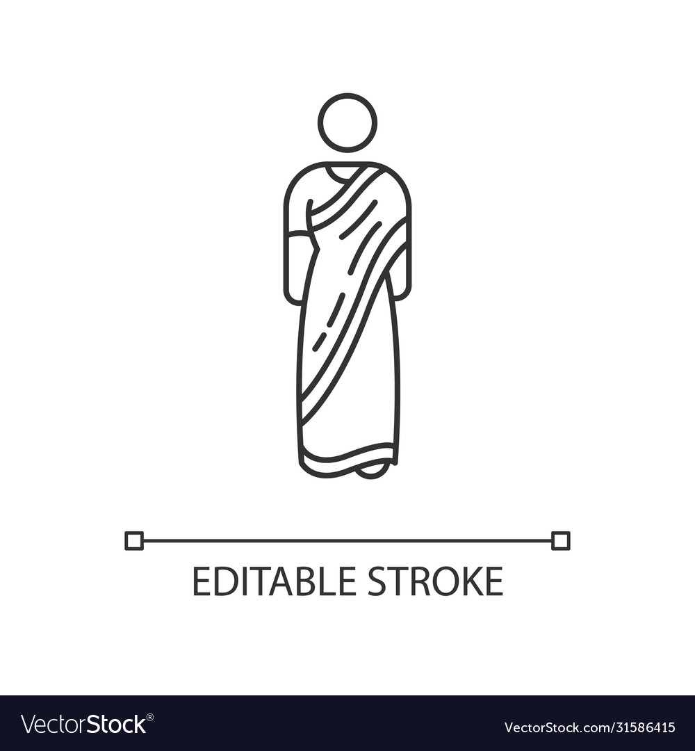 Sari pixel perfect linear icon Royalty Free Vector Image Sari pixel perfect linear icon Royalty Free Vector Image
