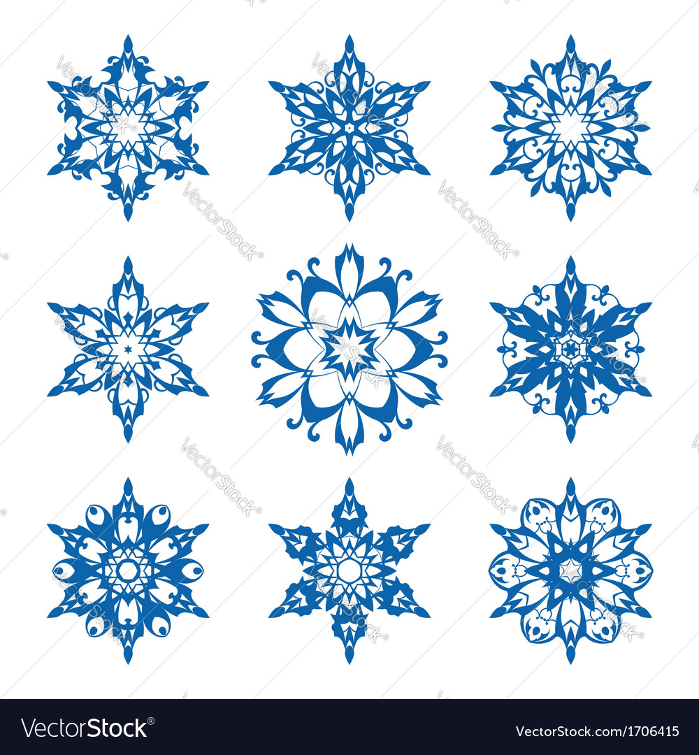 Snowflake set Royalty Free Vector Image - VectorStock