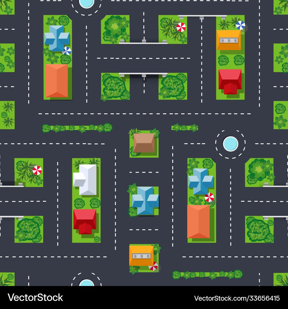 Top view from above is a map city Royalty Free Vector Image