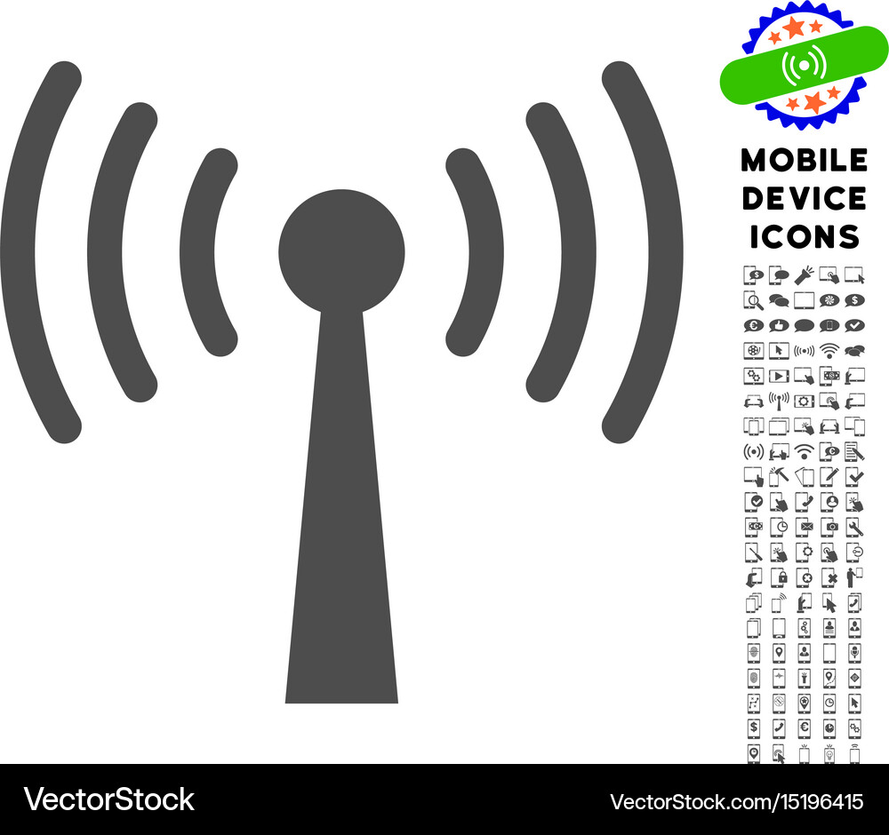 Wi-fi station icon with set Royalty Free Vector Image