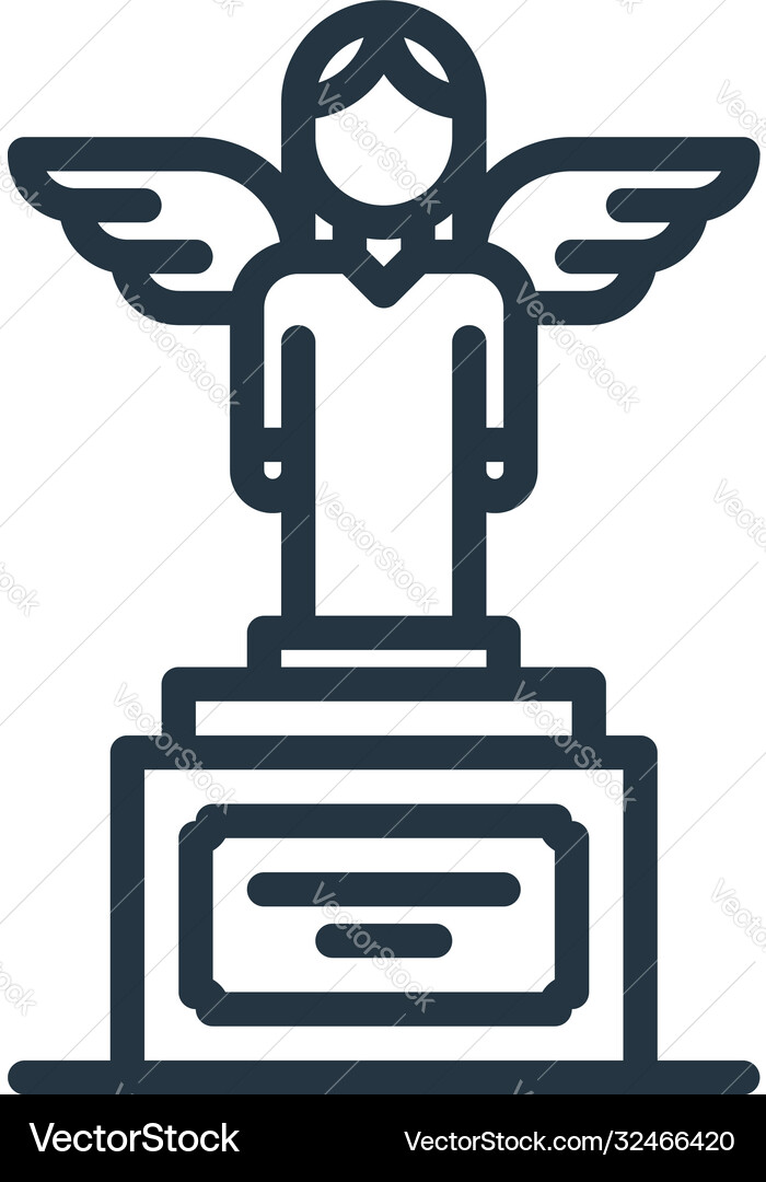 Angel icon isolated on white background outline Vector Image