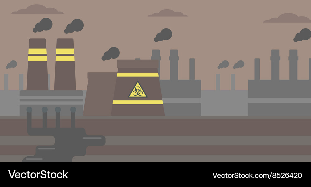 Background of nuclear power plant Royalty Free Vector Image