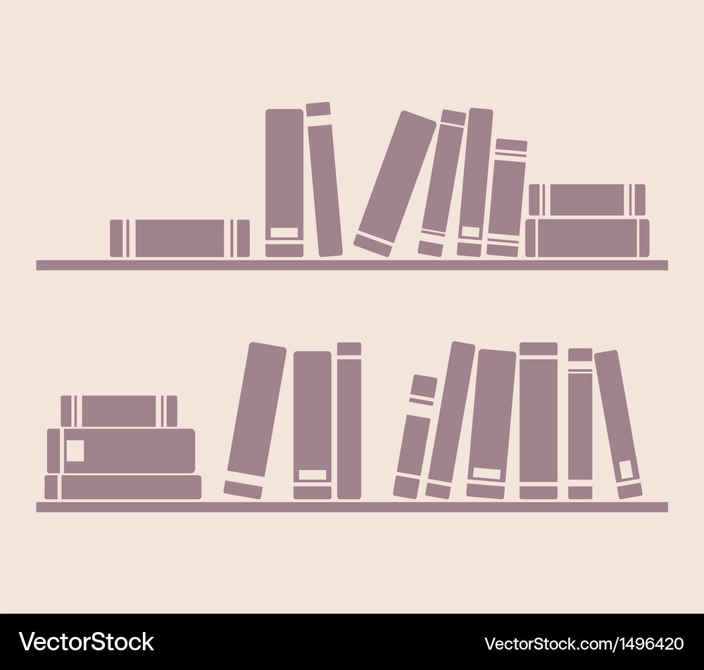 Books on the shelf school or library Royalty Free Vector