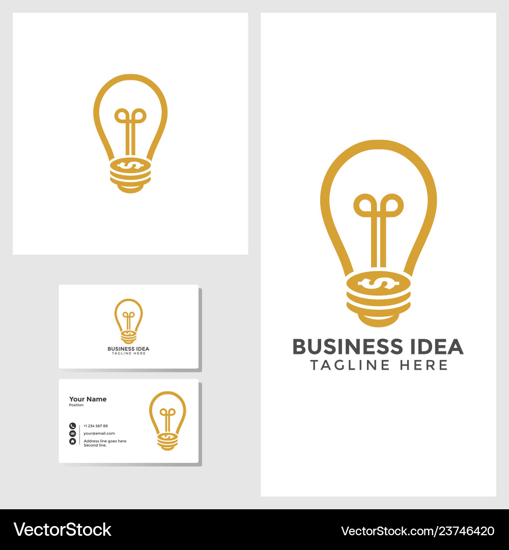 Business idea logo template with card Royalty Free Vector