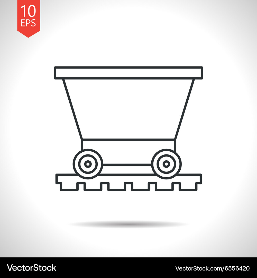 Color flat trolley icon outline classic Royalty Free Vector