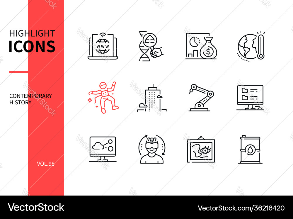 Contemporary history - modern line design style Vector Image