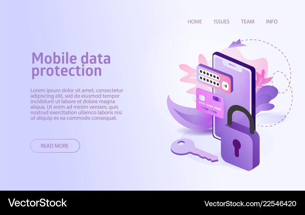 Data protection concept business marketing Vector Image