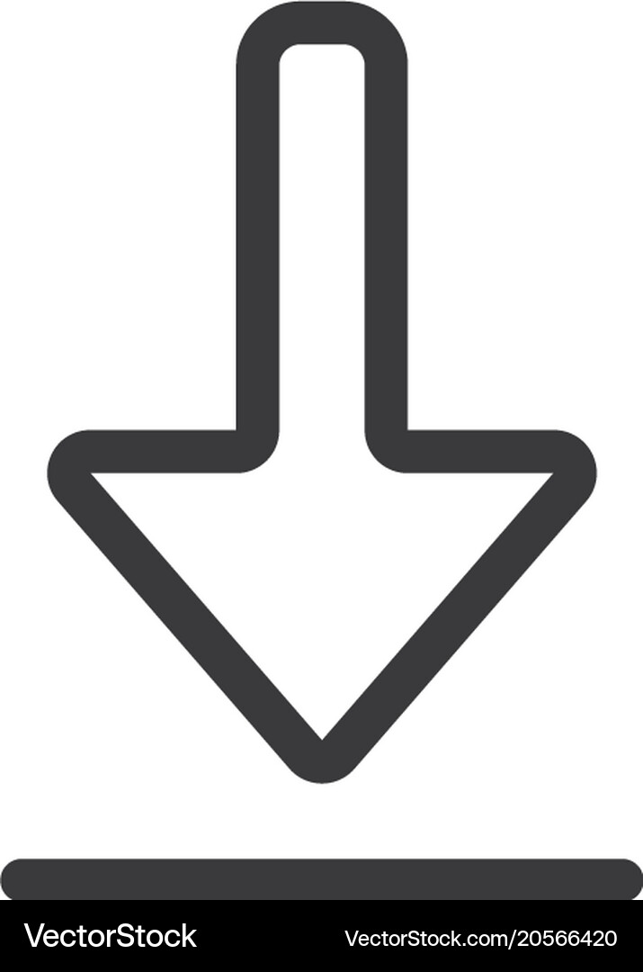 Download icon arrow down isolated perfect pixel Vector Image
