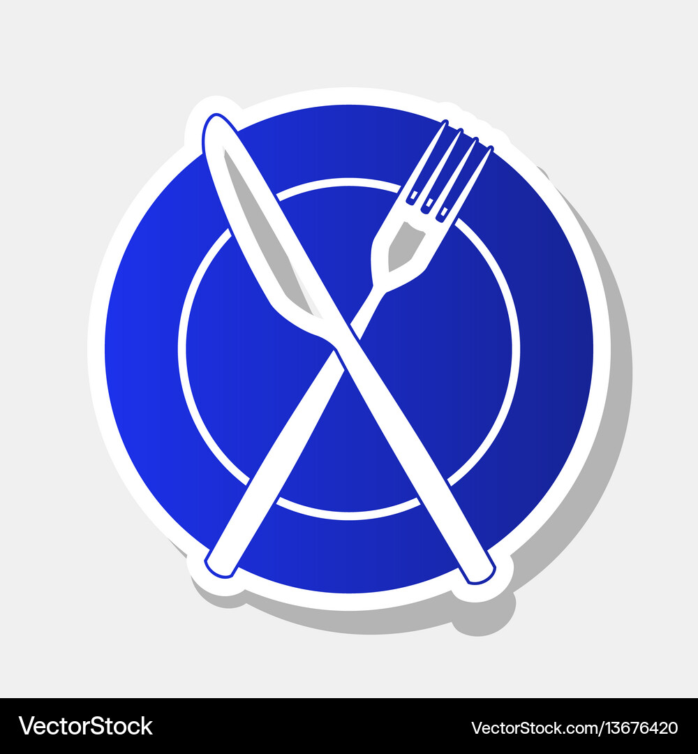Fork knife and plate sign new year Royalty Free Vector Image