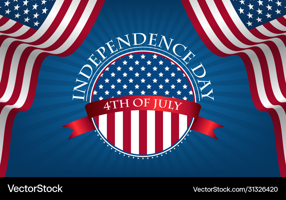 Greeting card happy independence day 4th july Vector Image