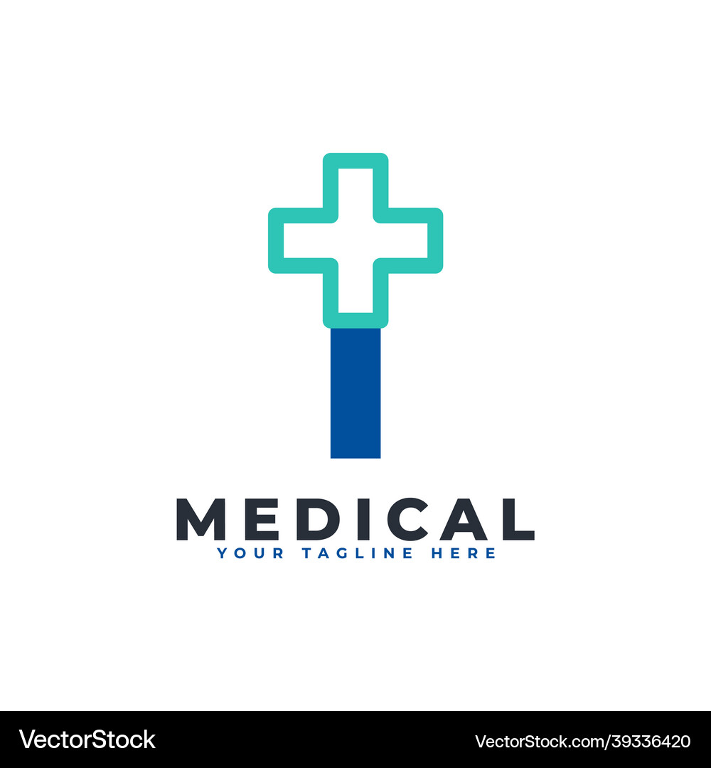 Letter i cross plus logo usable for business Vector Image